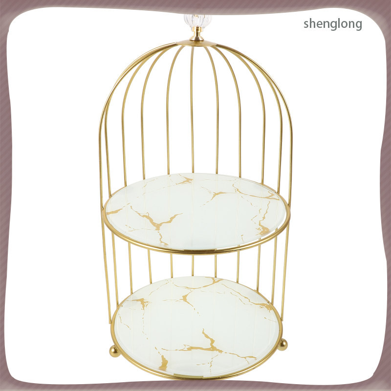 Gold Cake Stand Bird Cage Dessert Display Stand Pastry Candy Plate for ...