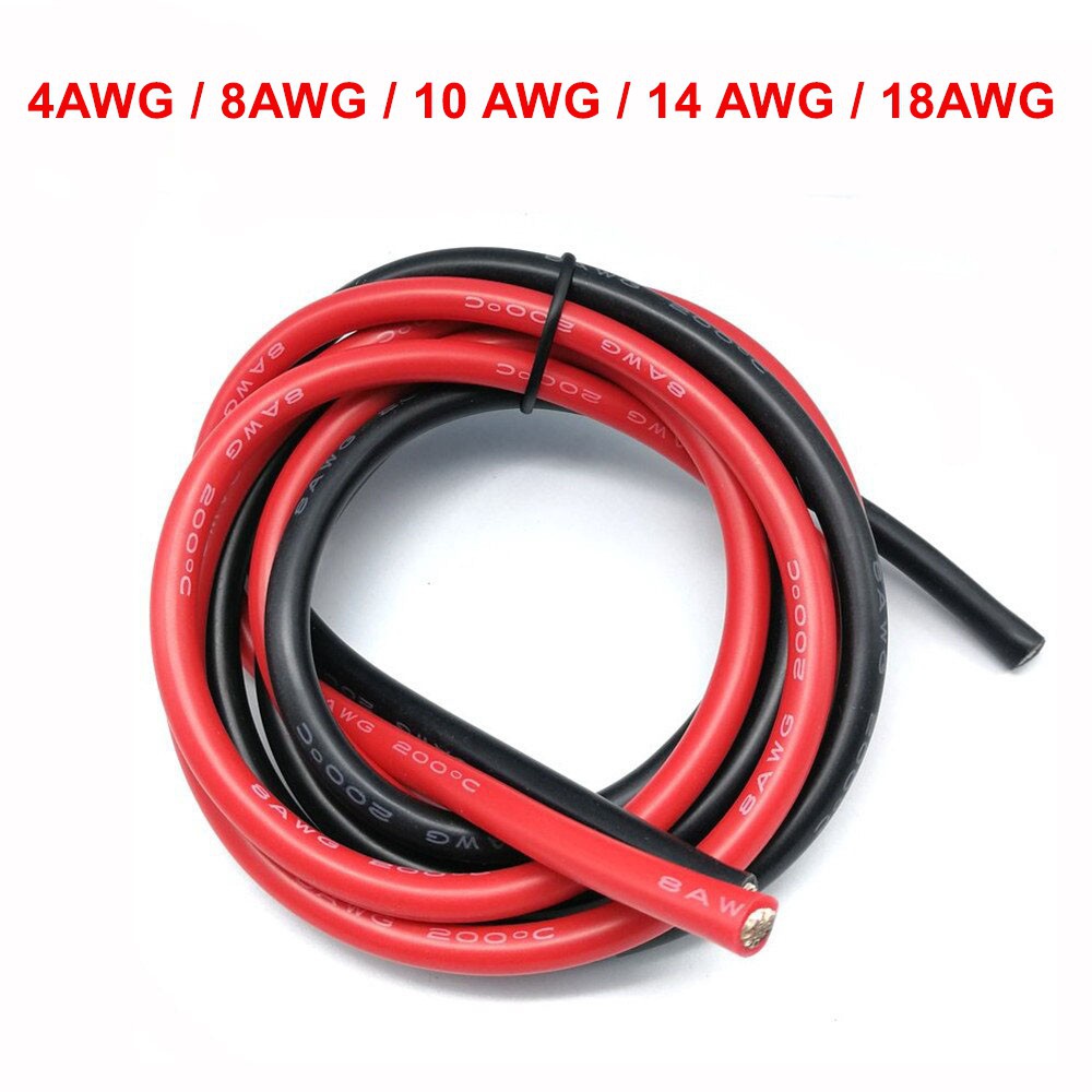 4 AWG 8 AWG 10 AWG 12AWG 14 AWG 18 AWG Gauge Wire Silicone Flexible ...