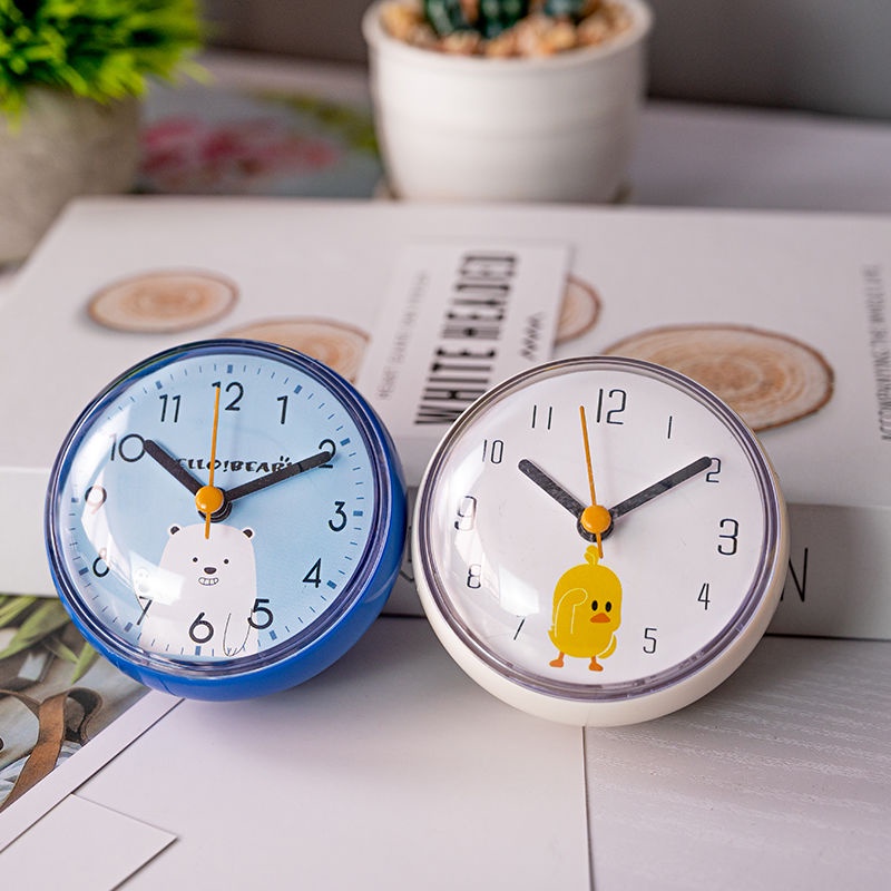 Cute Cartoon Mini Bathroom Waterproof Small Clock Kitchen Bathroom ...