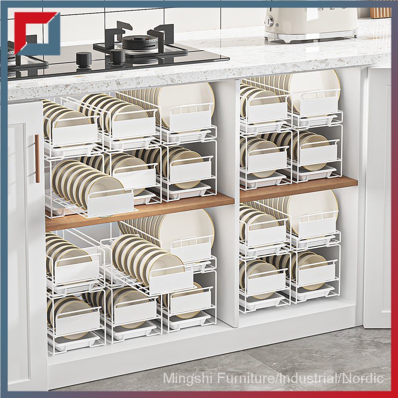 Pulling out bowl and dish storage rack small kitchen bowl and dish rack ...