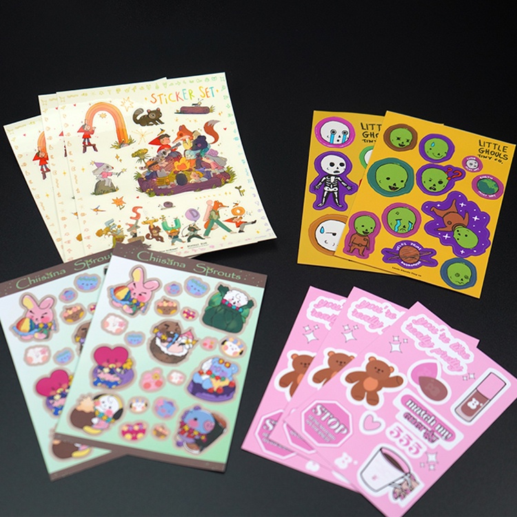 Printing Manufacture Custom A5 Stickers Sheets Kiss Cut Waterproof ...