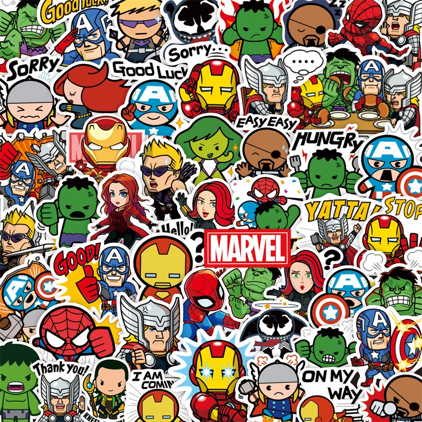 85Pcs/Set Q Funny Superhero Emoji Stickers DIY Fashion Decals Doodle ...