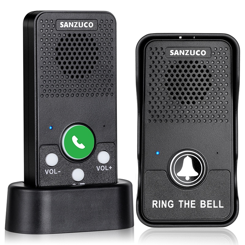 SANZUCO Full Duplex Intercom Wireless Doorbell, Operates Over 1000ft ...