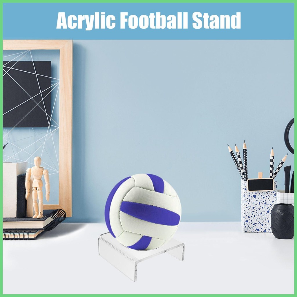 Clear Acrylic Football Stand 2X Transparent Volleyball Display Bowling ...