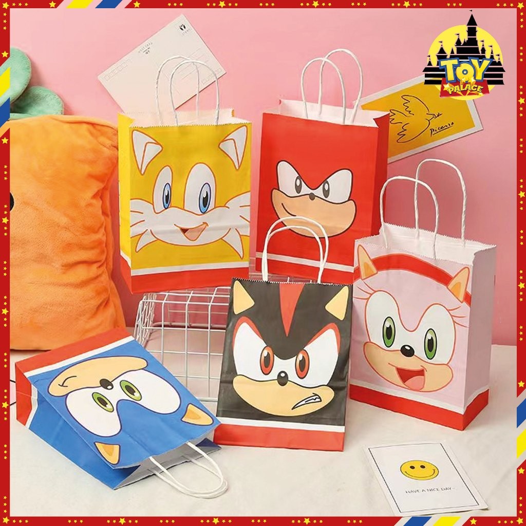 Sonic The Hedgehog Theme Paper Bag Kids Birthday Gift Bag Snack Gift ...