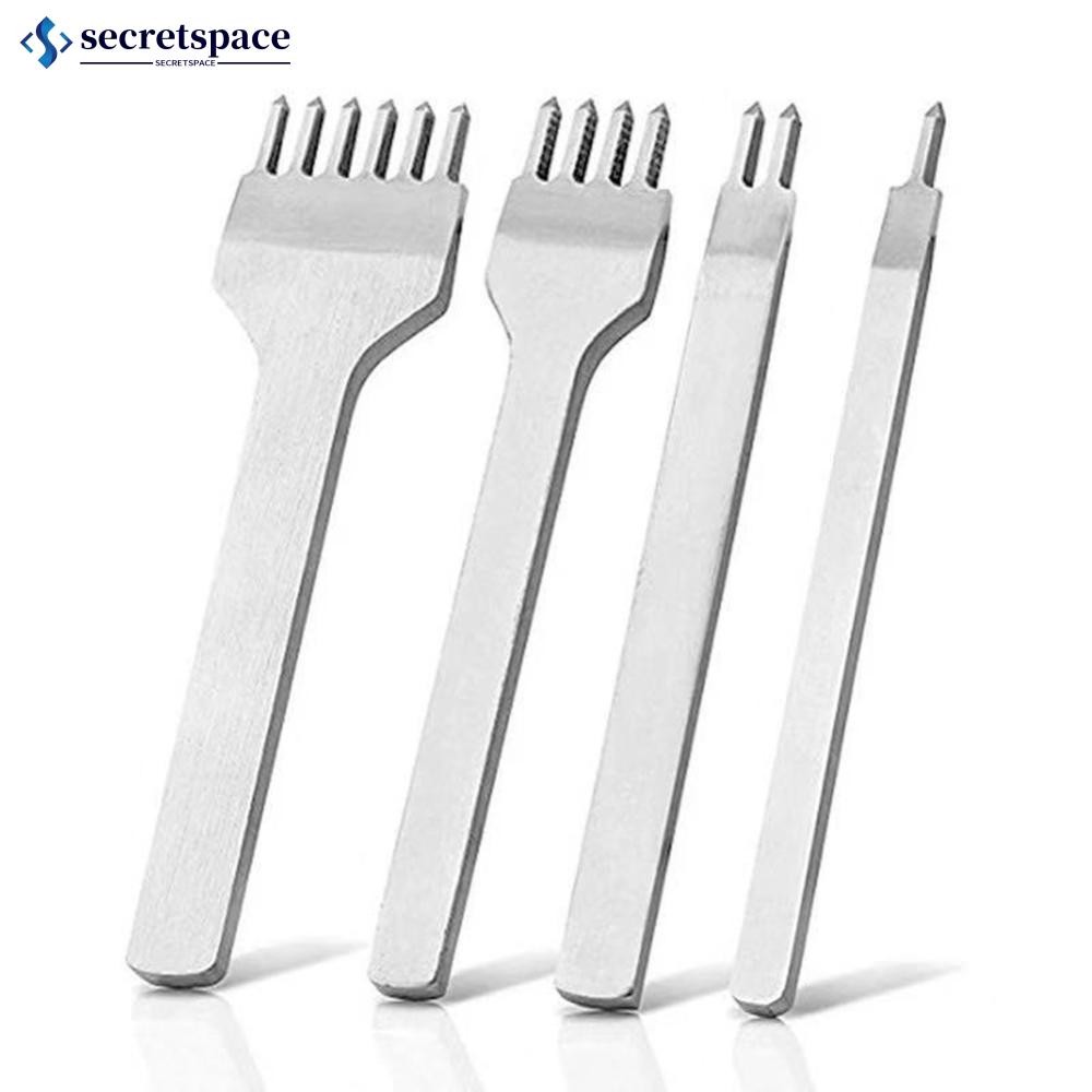 SECRETSPACE 1/2/4/6 Prong 3/4/5/6mm Spacing Punch Tool Metal Leather Chisel Hole Punch Stitching ...