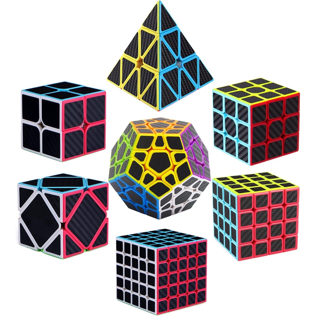 Carbon Fiber Speed Cube 2x2 3x3 4x4 5x5 Megaminx Skewb Cube and Pyramid ...