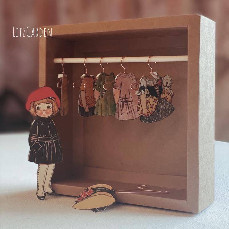 Litz Garden Handmade Vintage paper doll Dolly Dingle changing clothes ...