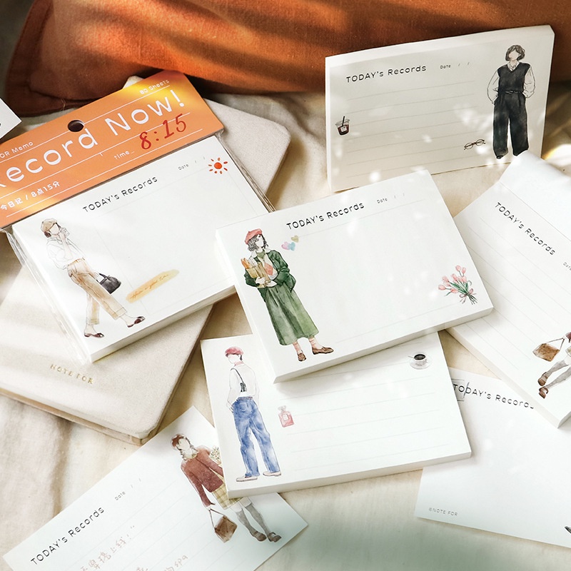 ENWEI 80 Pcs [Time Management Series] Simplicity Girl Journal Sticky ...