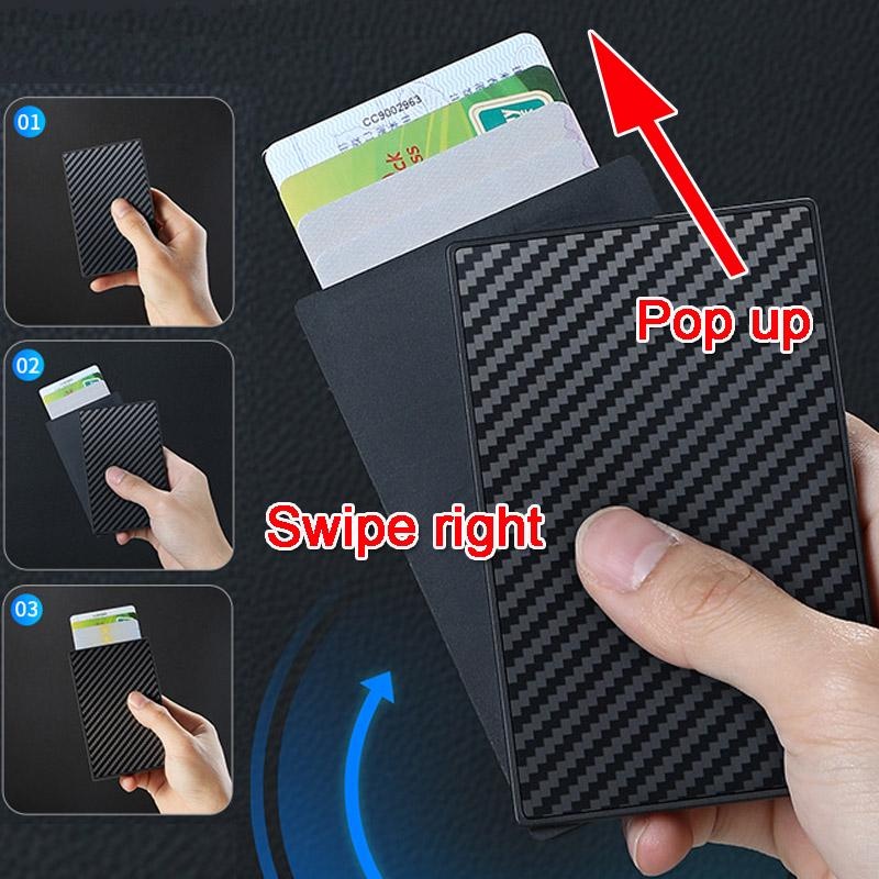 Unisex Security Protective Wallet RFID Pop Up Credit Card Holder Wallet ...