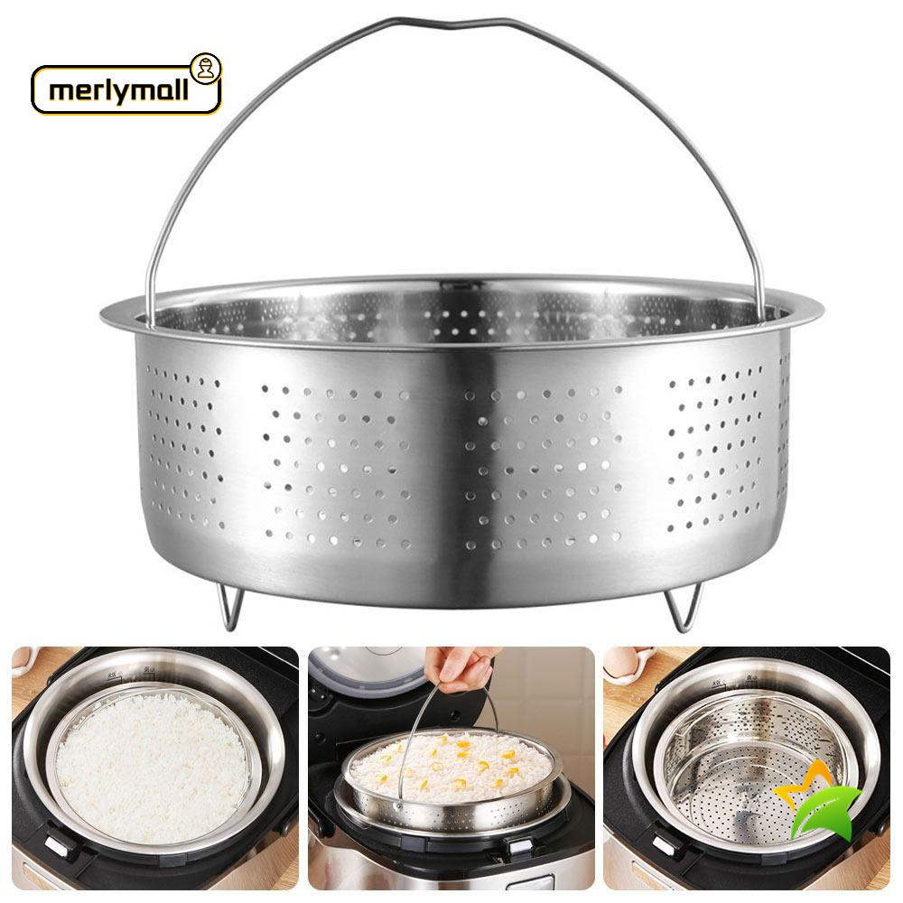 MERLYMALL Food Steamer Basket, Stainless Steel Anti-scald Steamer ...