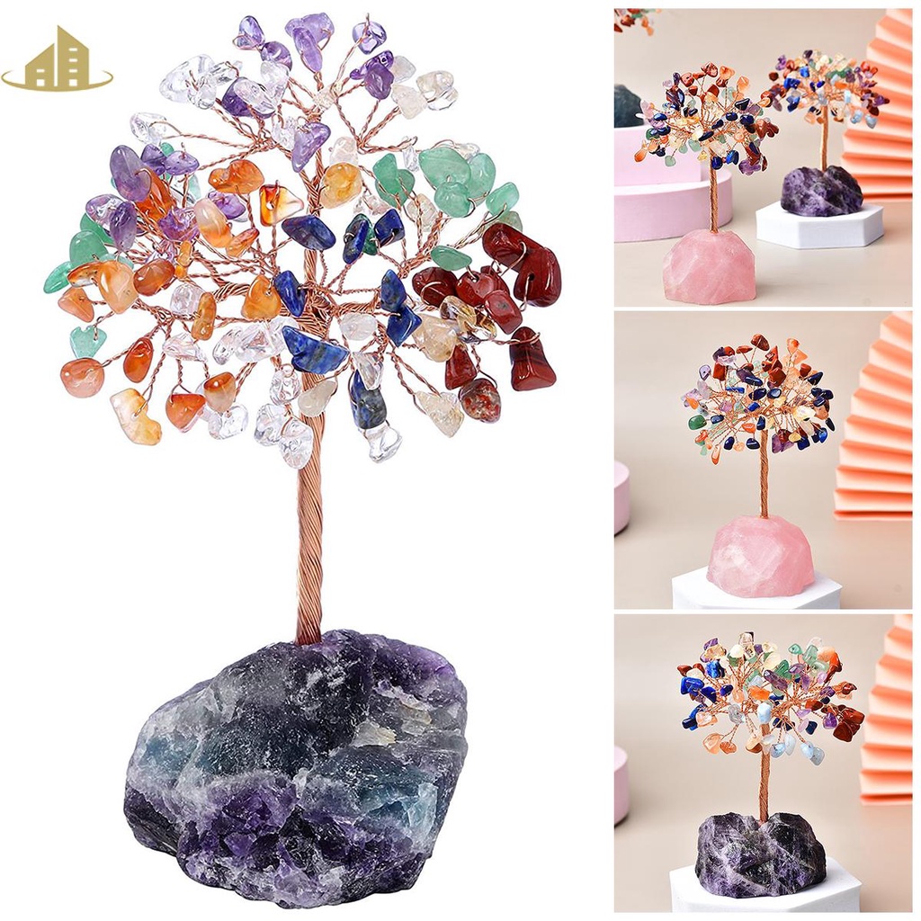 Crystal Tree 7 Chakra Tree of Life Natural Crystals Stone Luck Tree ...