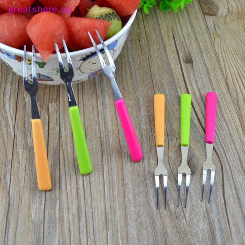 greatshore 6 Pcs Stainless Steel Fruit Forks Cute Food Picks Salad Cake ...