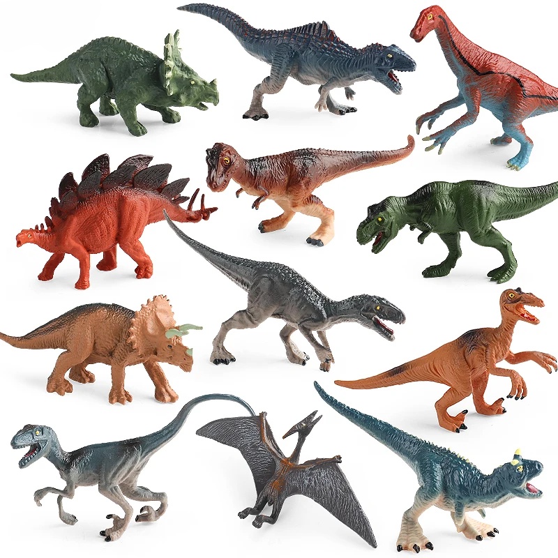 Mini Dinosaur Set Brinquedo Jurassic Indominus T-Rex Stegosaurus Animal ...