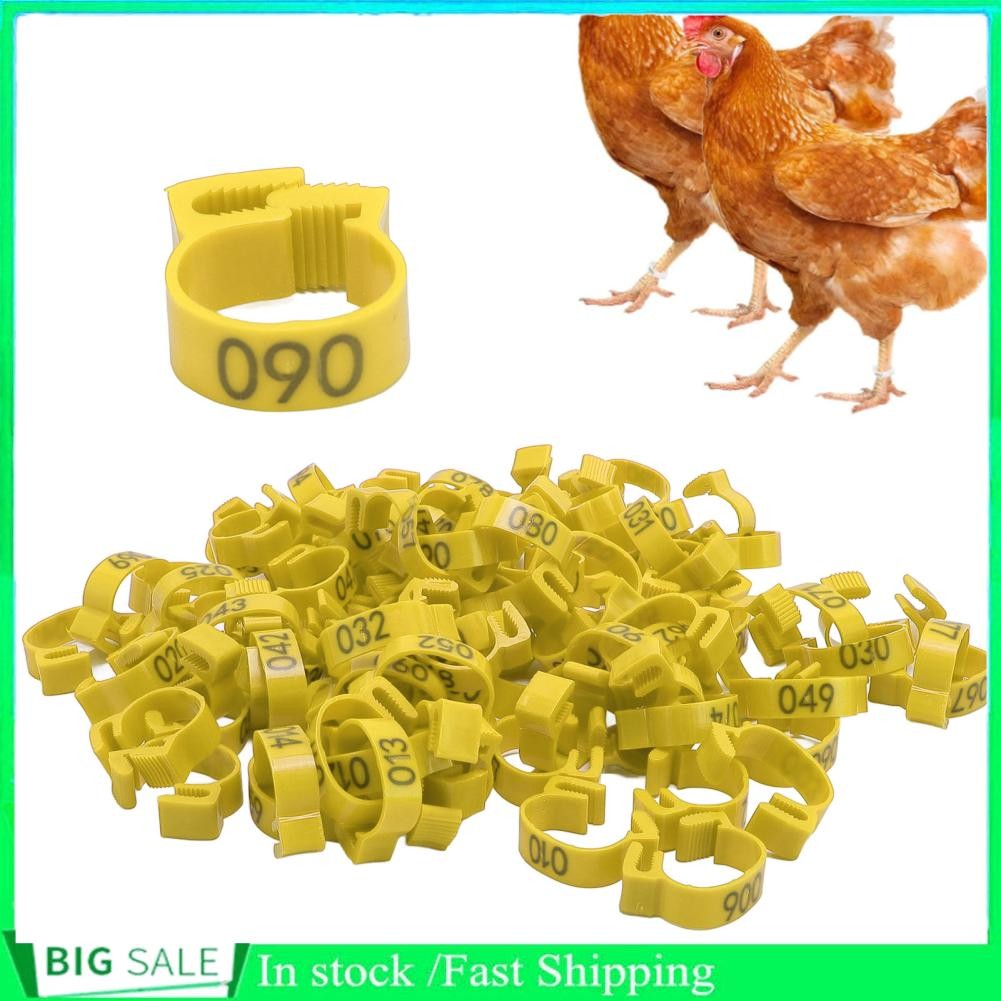 Bjiax FILFEEL Premium Plastic 100 Chicken Leg Bands 20mm 001 to ...