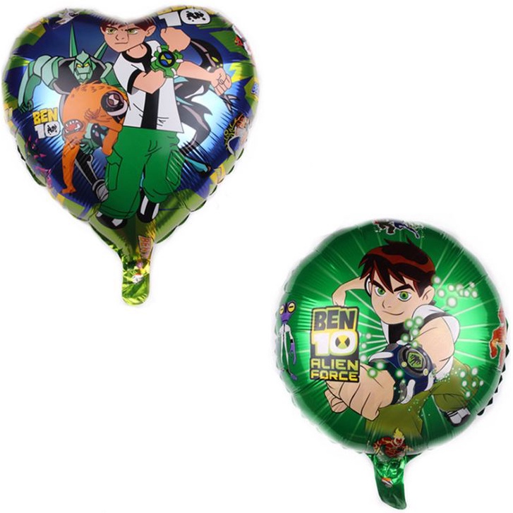 18inch Cartoon BEN 10 Round and Heat Shape Foil Helium Balloons ...