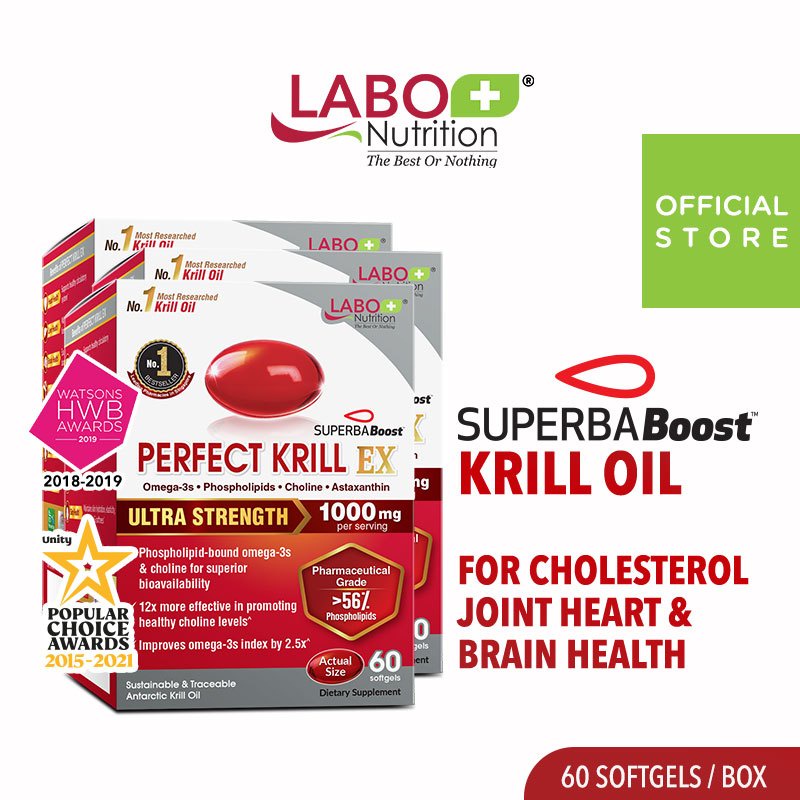 [3 Boxes] LABO Nutrition Perfect Krill EX Antarctic Krill Oil Intensive ...