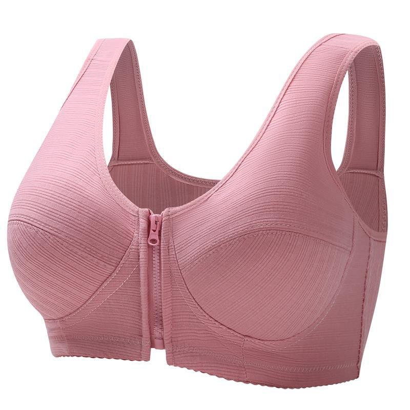 Front Zipper Plus Size Bra Gathering Breathable Sweat Absorbent Non ...