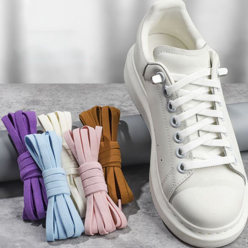 No Tie Shoelaces for Shoes Flat Elastic Laces Sneakers Tennis Quick ...