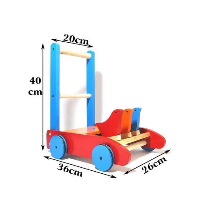 Chicken WALKER - CHICKEN-SHAPED WOODEN WALKER FOR BABY WITH WOOD, SAFE ...