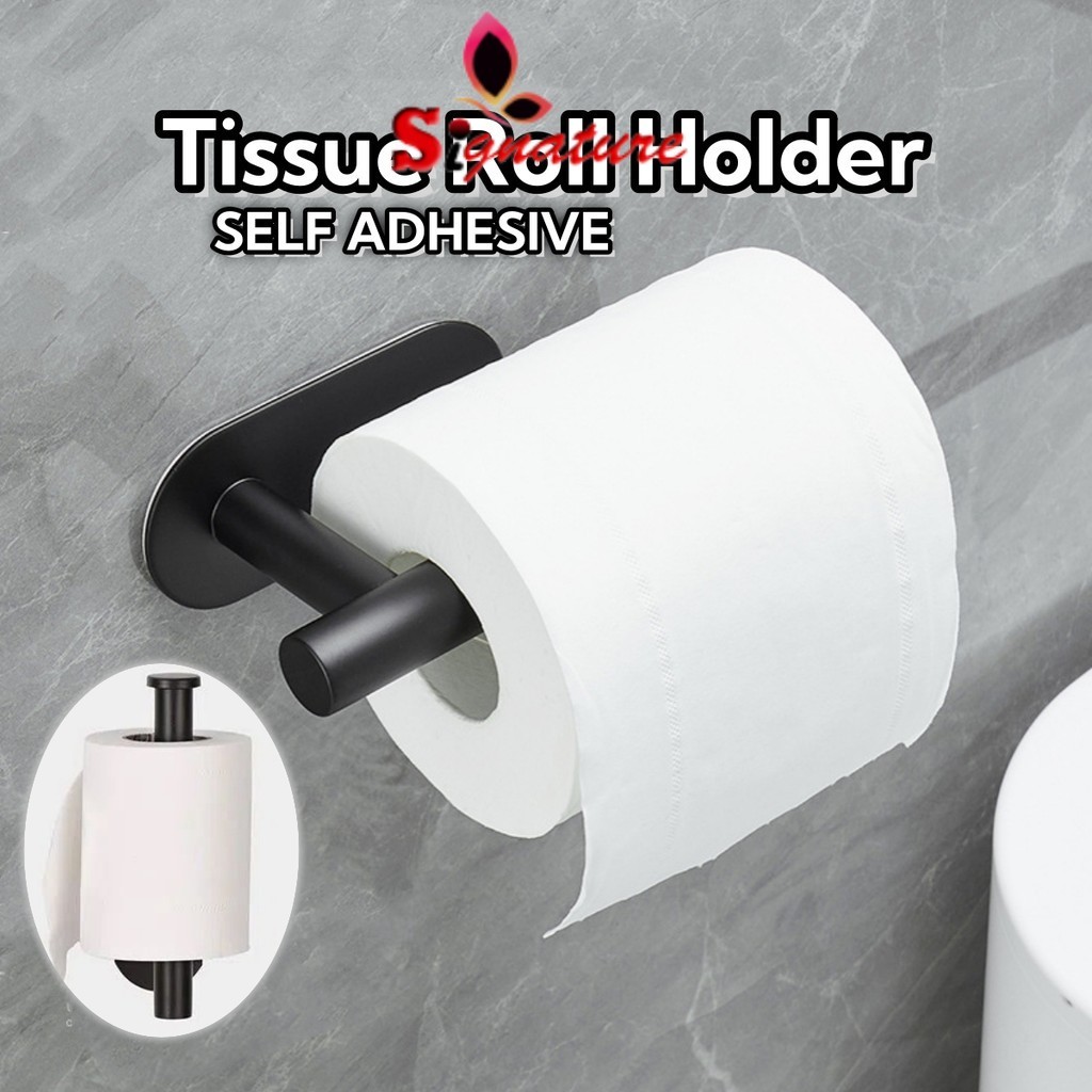 Stainless Steel Toilet Paper Holder Tissue Roll Dispenser Self Adhesive ...
