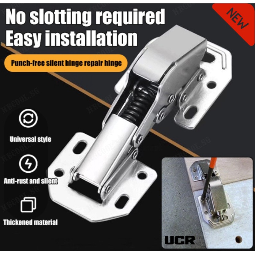 🎈SG STOCK🎈Non-drilling Silent Hinge Repair Kit Cabinet Hole Hinge ...