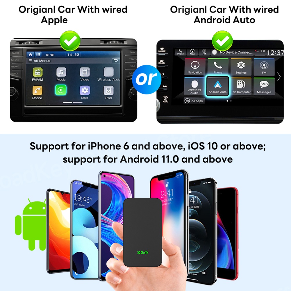 CarlinKit 5.0 New Arrival 2-in-1 dual functions Turn wired Apple CarPlay into Wireless CarPlay ...