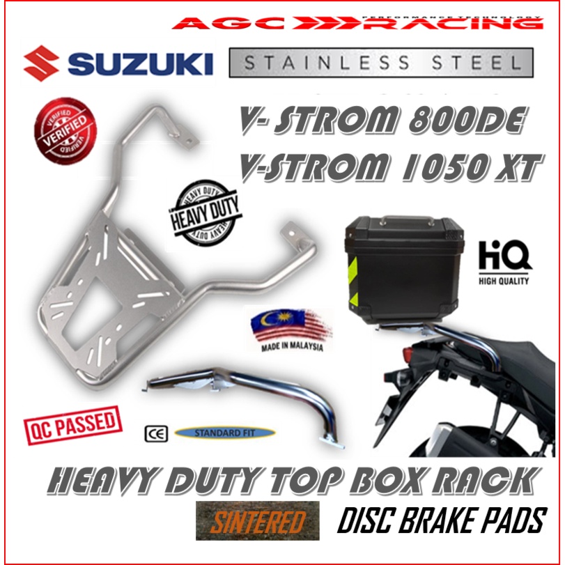 SUZUKI V STROM 800 DE V STROM 1050 XT STAINLESS STEEL TOP BOX TAIL RACK ...