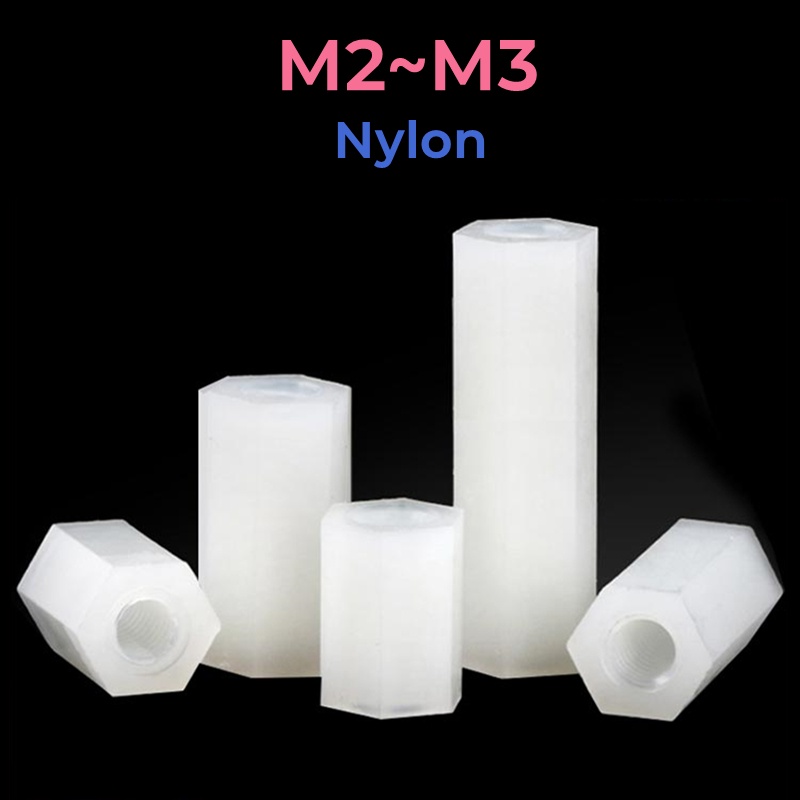 White Nylon Hex Female To Female Standoff M2 M2.5 M3 Plastic Insulation ...