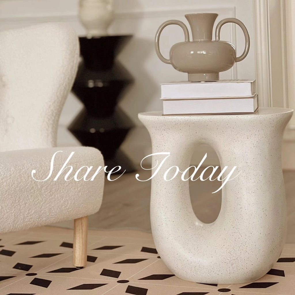 Creative cream style bedside small side table bedroom living room sofa ...