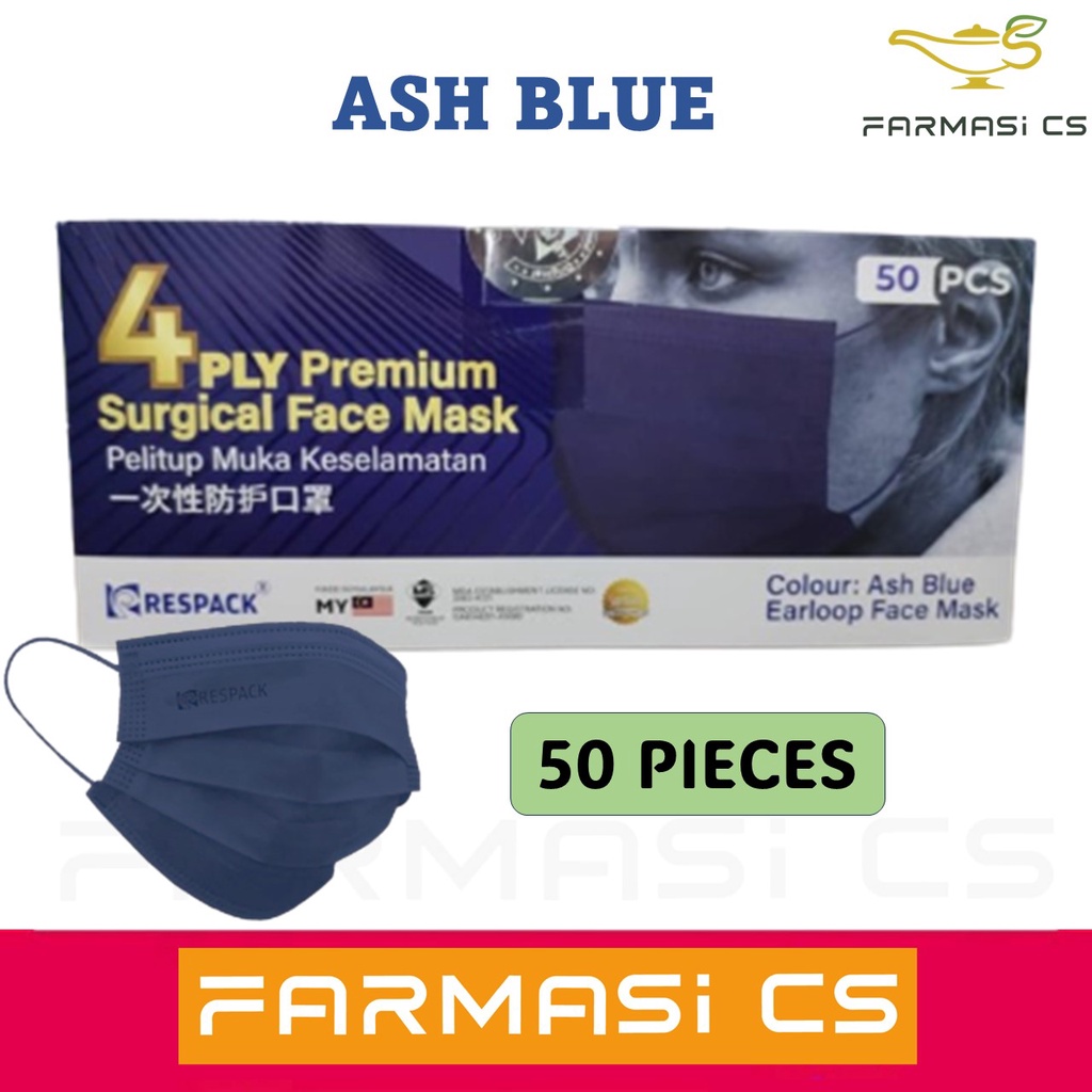 Respack 4 PLY Premium Surgical Face Mask - Ear Loop 50 pieces ( 1 BOX ...