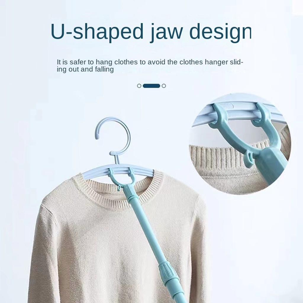 Adjustable Clothes Pole Fork U-shaped Clothes Hook Picker Clothes Fork ...