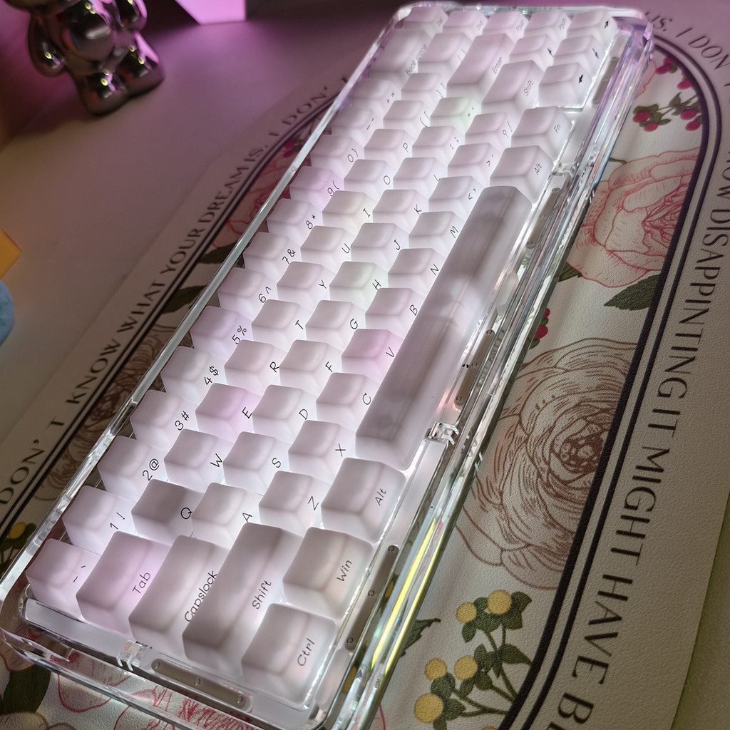 Misty Transparent Keycaps 130Keys/Set Lateral Carving PBT OEM Profile ...
