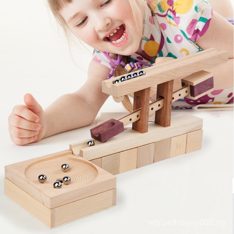 Track Ball Building Blocks Marble Track Ball for Toddlers Solid Wood ...