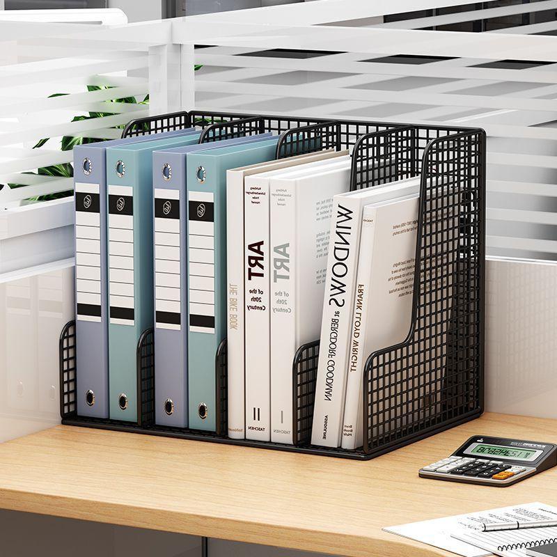 Get 6 Coupon T】ook Stand Metal File Box Desktop File Shelfa4storage Rack File Folder Rack
