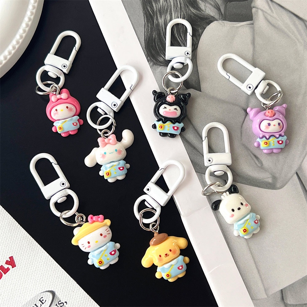 1pcs cute Sanrio Doll Keychain Plush Toys Cute Kuromi Keyring Anime Bag ...
