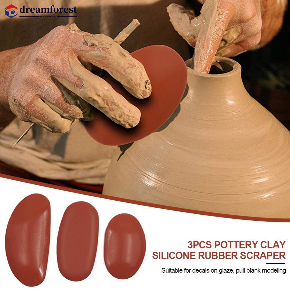 DREAMFOREST 3Pcs Pottery Clay Rubber Scraper DIY Sculpture Ceramic Clay ...