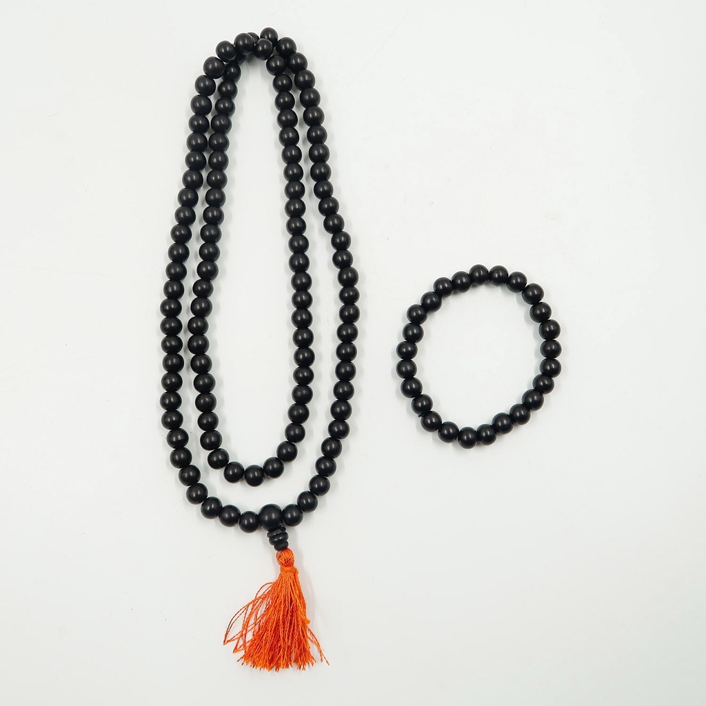 Combo Pack of Karungali Kattai Bracelet & Malai | Black Ebony Wood ...