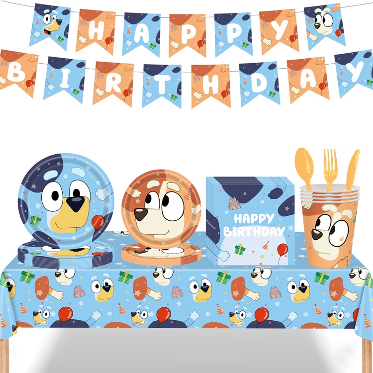 Bluey Family Cartoon Theme Party Tableware Children's Birthday ...