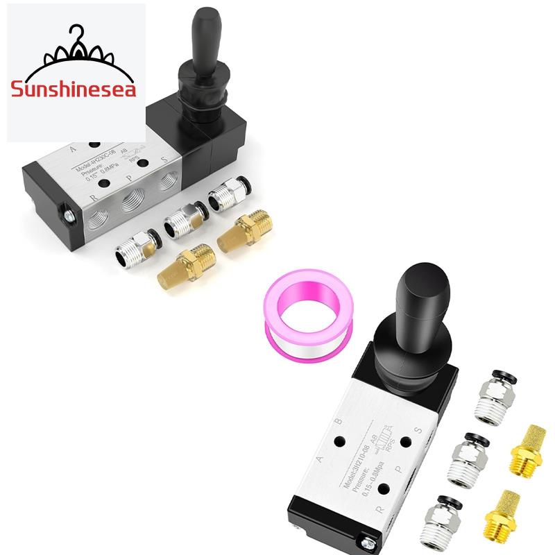 1/4Inch NPT 5 Way 3 Position Air Hand Lever Operated Valve Pneumatic ...