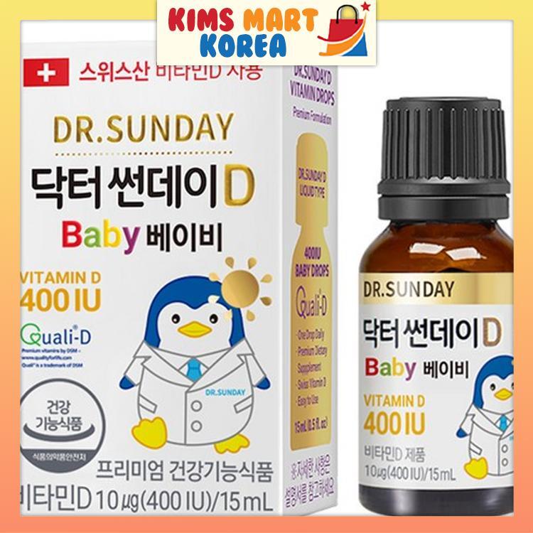 Dr. Sunday Baby Vitamin D Drop 400 IU Korean Health Supplement 15ml ...