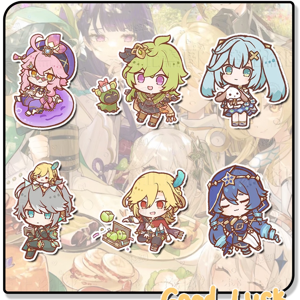 Acrylic Brooch Game Genshin Impact Cute Cartoon Private Tinari Q ...