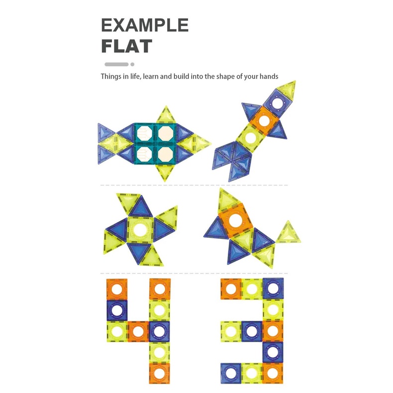Magnetic Tiles Set STEM Building Blocks for Kids Develop Children's ...
