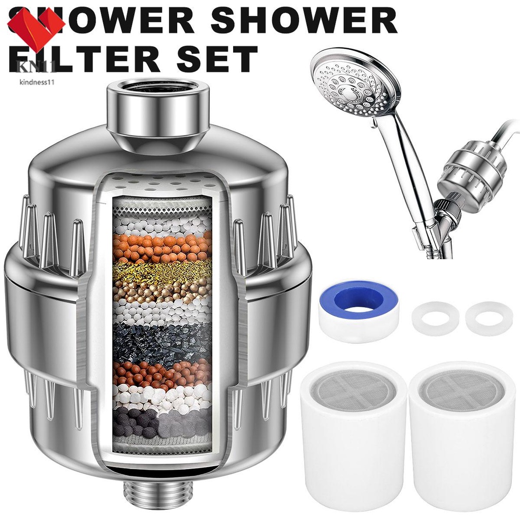 Shower Filter 20-Stage Showerhead Filter for Hard Water Stainless Steel ...