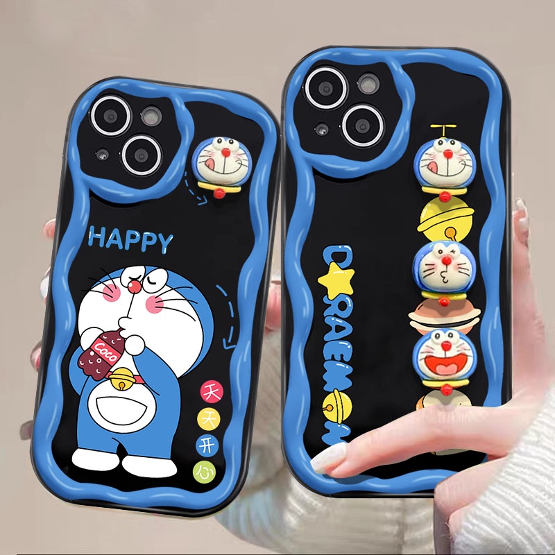 Cool Black Cartoon Doraemon Doll Casing For iPhone 6 6S 7 8 Plus X XS ...