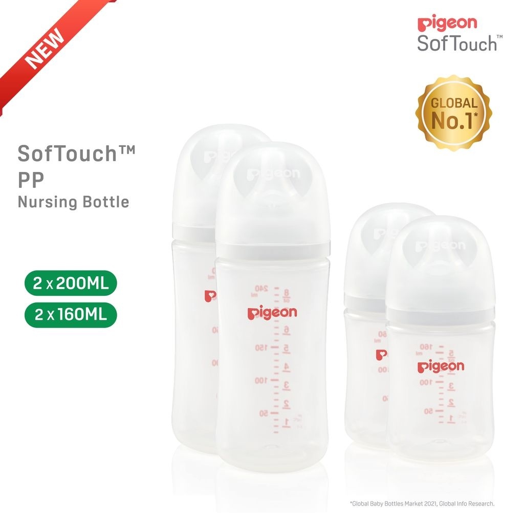 Pigeon Softouch 3 Nursing Bottle Twin Pack PP Logo | Shopee Singapore