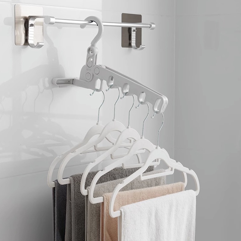 Folding 5-hole Clothes Drying Rack 360 Degree Rotary Hook Portable ...