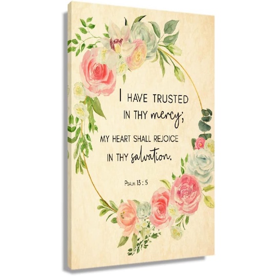Psalm 13 5 Wall Art Bible Verse Poster Vintage Kjv Scripture Wall Decor ...