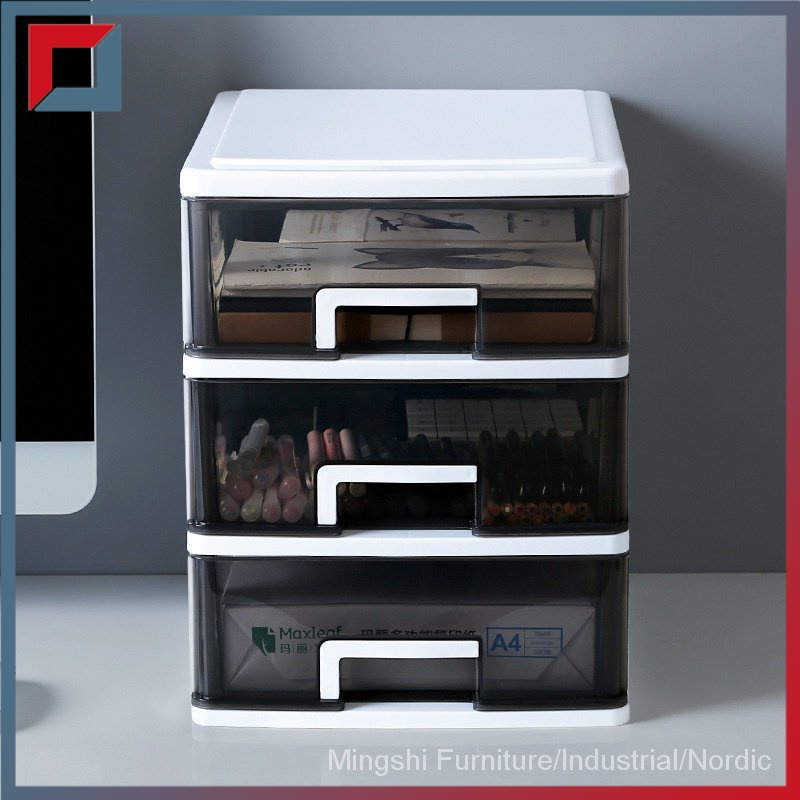 Household transparent desktop storage box multi-layer simple plastic a4 ...