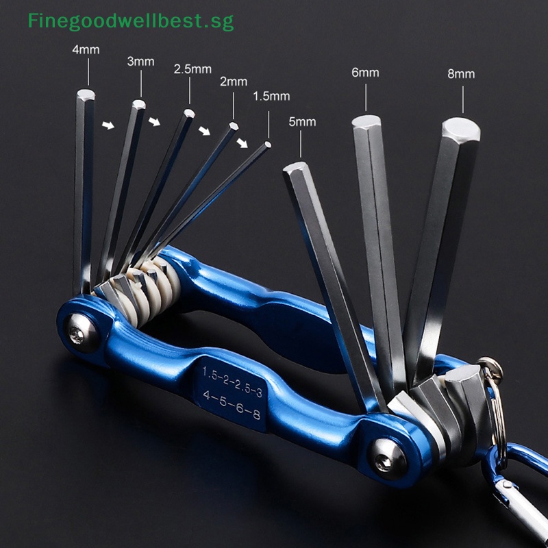 FBSG Folding Portable Hexagonal Wrench Set Metal Metric Chave Allen Key ...